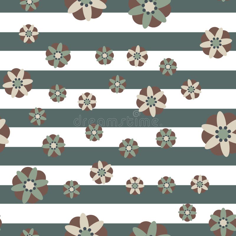 Decorative Flowers Stripe Background Stock Vector - Illustration of ...