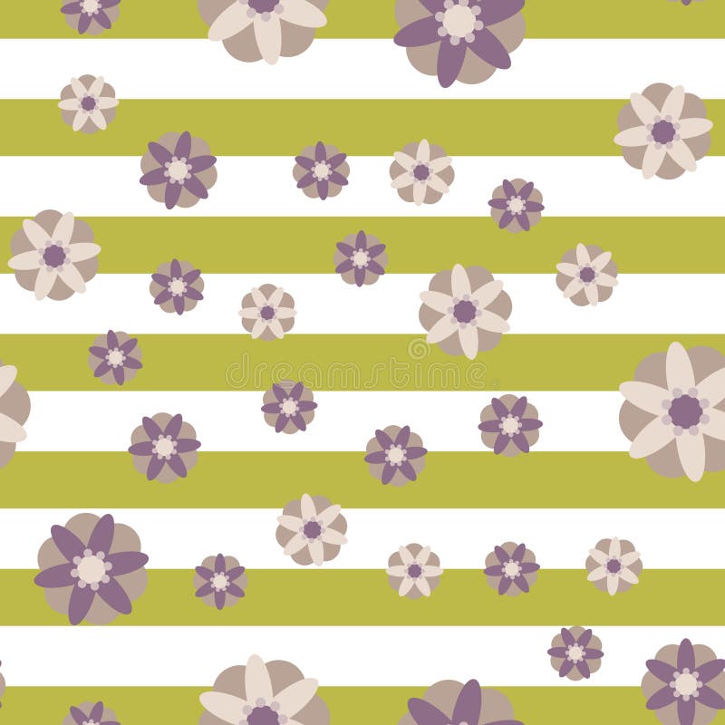 Decorative Flowers Stripe Background Stock Vector - Illustration of ...