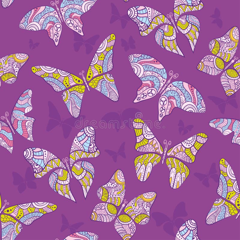 Decorative Flying Butterfly Pattern Stock Vector - Illustration of ...