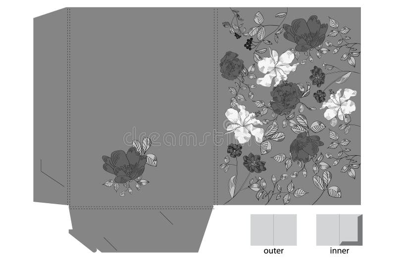 Decorative Folder with Floral Pattern Stock Vector - Illustration of ...