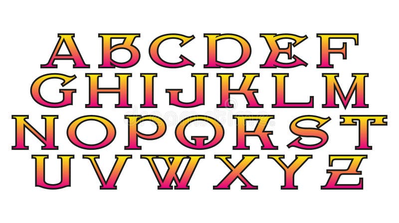 Decorative Font.Custom Vector Alphabet. Stock Illustration ...