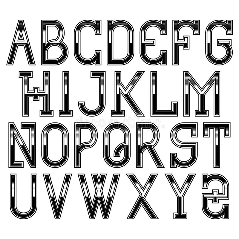 Decorative Font. Custom Vector Alphabet. Stock Illustration ...