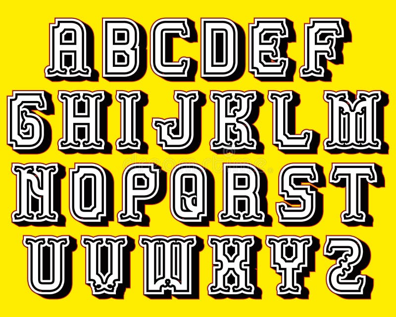 Decorative Font.Custom Vector Alphabet. Stock Illustration ...