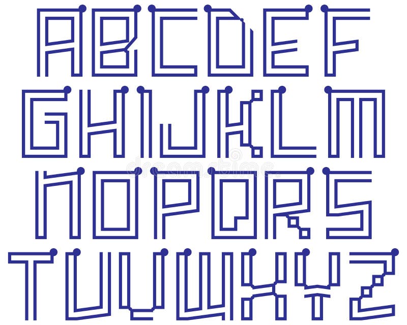 Decorative Font.Custom Vector Alphabet. Stock Illustration ...