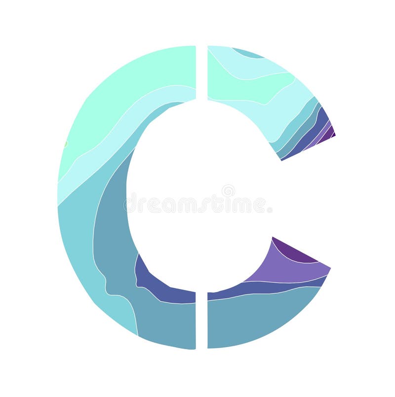 Collection of Letters with a Pattern of Wavy Multicolored Lines. the ...