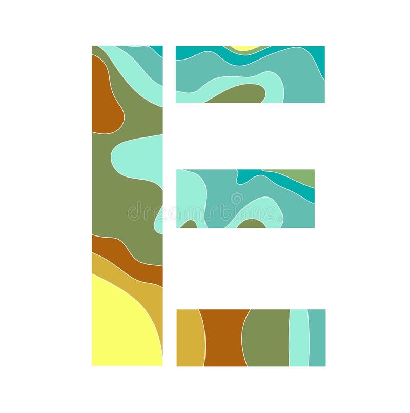 Collection of Letters with a Pattern of Wavy Multicolored Lines. the ...