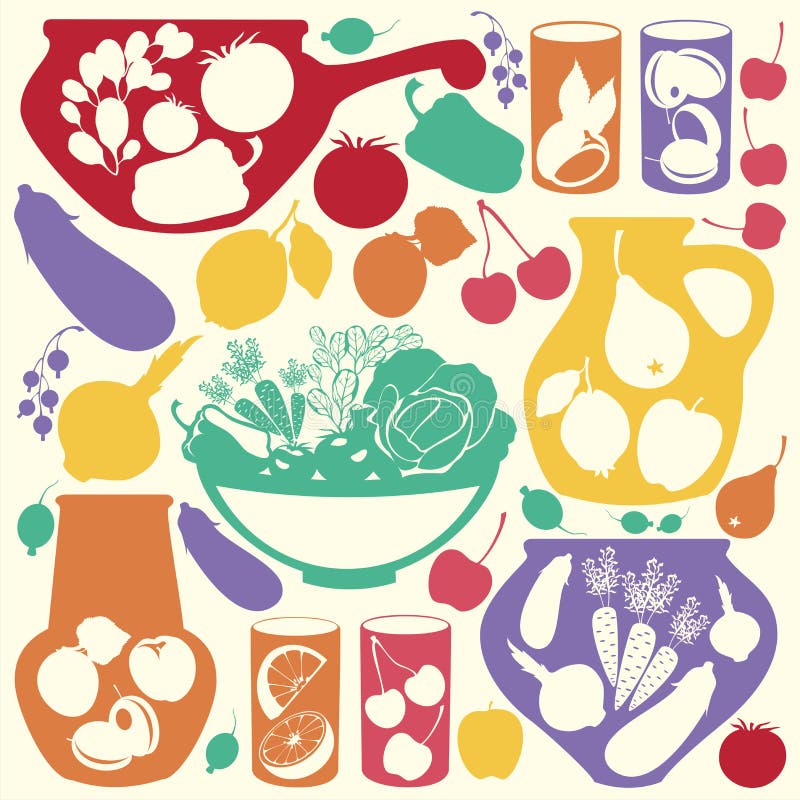 Decorative food icons stock illustration. Illustration of decorative ...