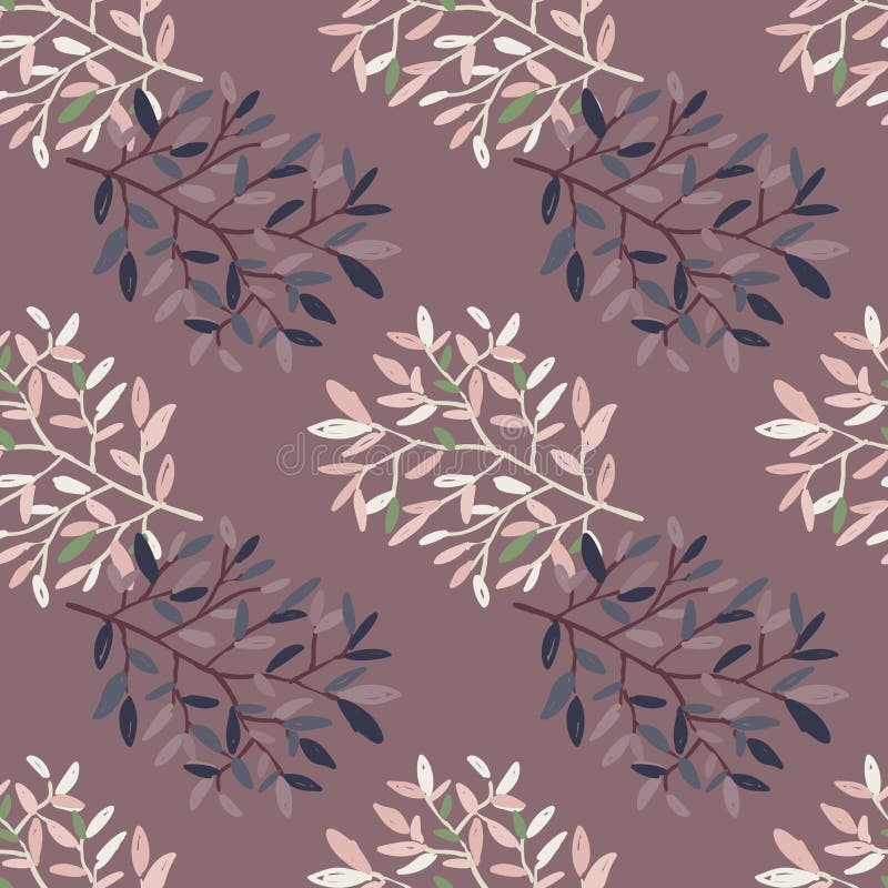 Decorative Forest Twig Endless Wallpaper. Hand Drawn Branches with ...