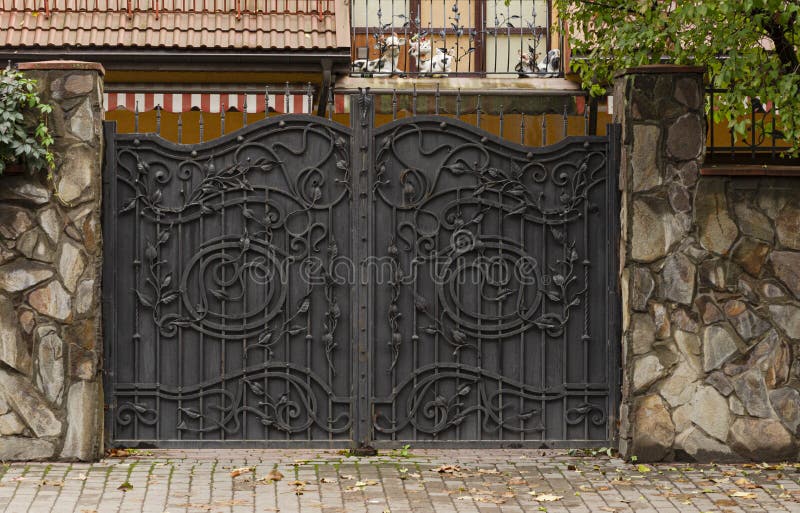 Decorative Forged Metal Forged Gates Stock Image - Image of detail ...
