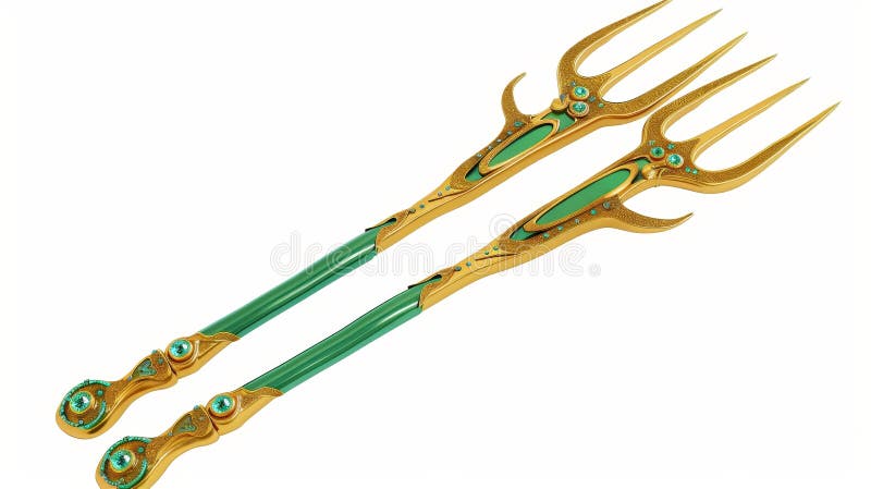 Decorative Forks Decorated with Ornamental Forgery and Gems. a 3D ... Decorative Forks Decorated with Ornamental Forgery and Gems. a 3D ...