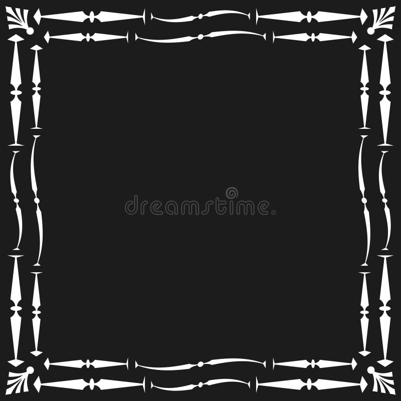 Decorative Frame Black. Elegant Border Design. Ornamental Corner ...
