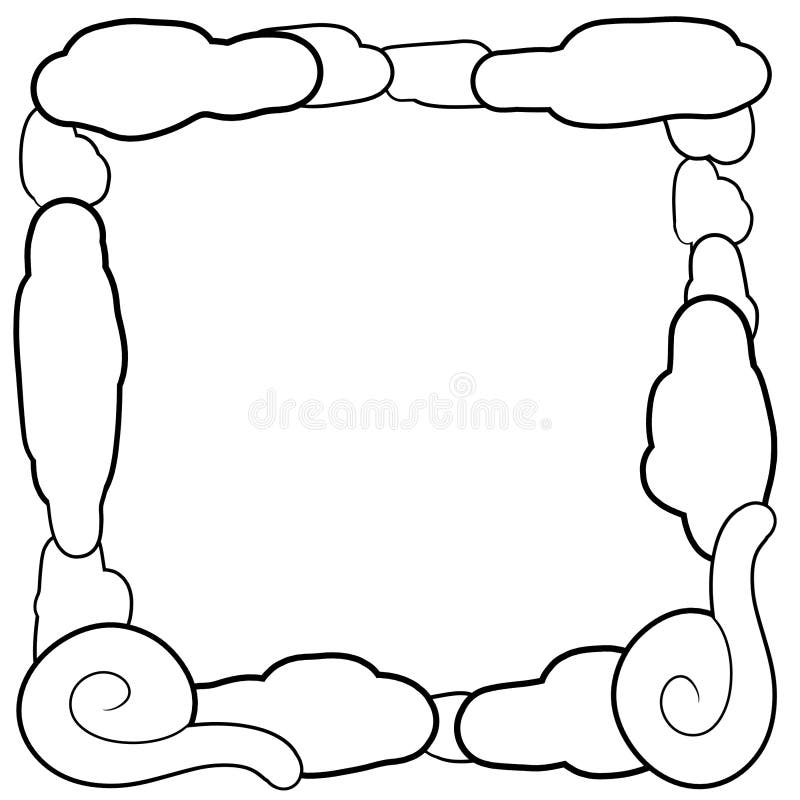 Decorative Frame Border with Clouds Stock Illustration - Illustration ...