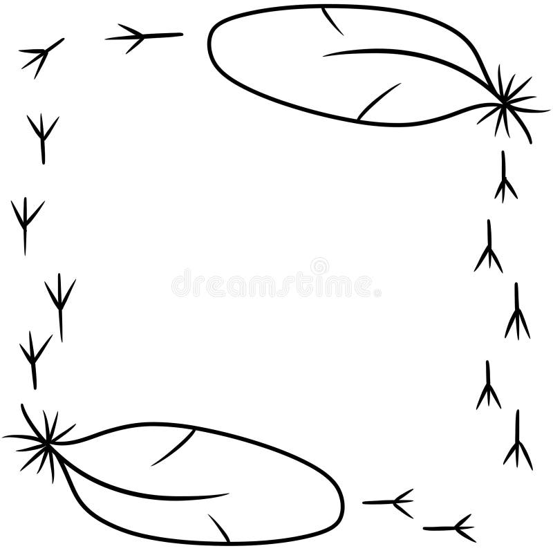 Feather Circle Frame Border Hand Drawing Artwork Stock Illustrations ...