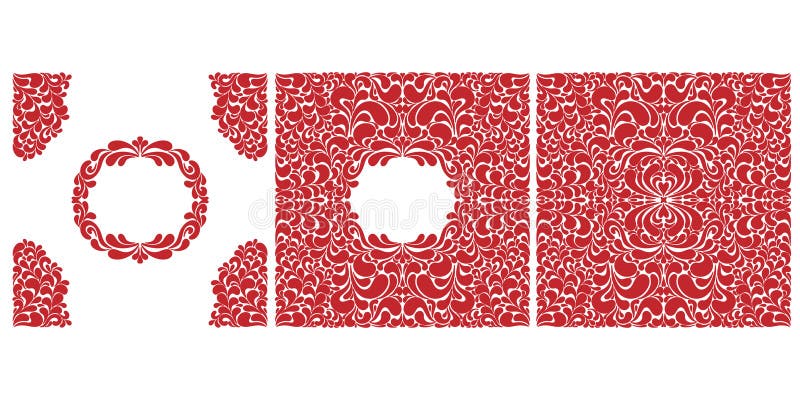 Decorative Frame and Border in Folk Style Stock Vector - Illustration ...