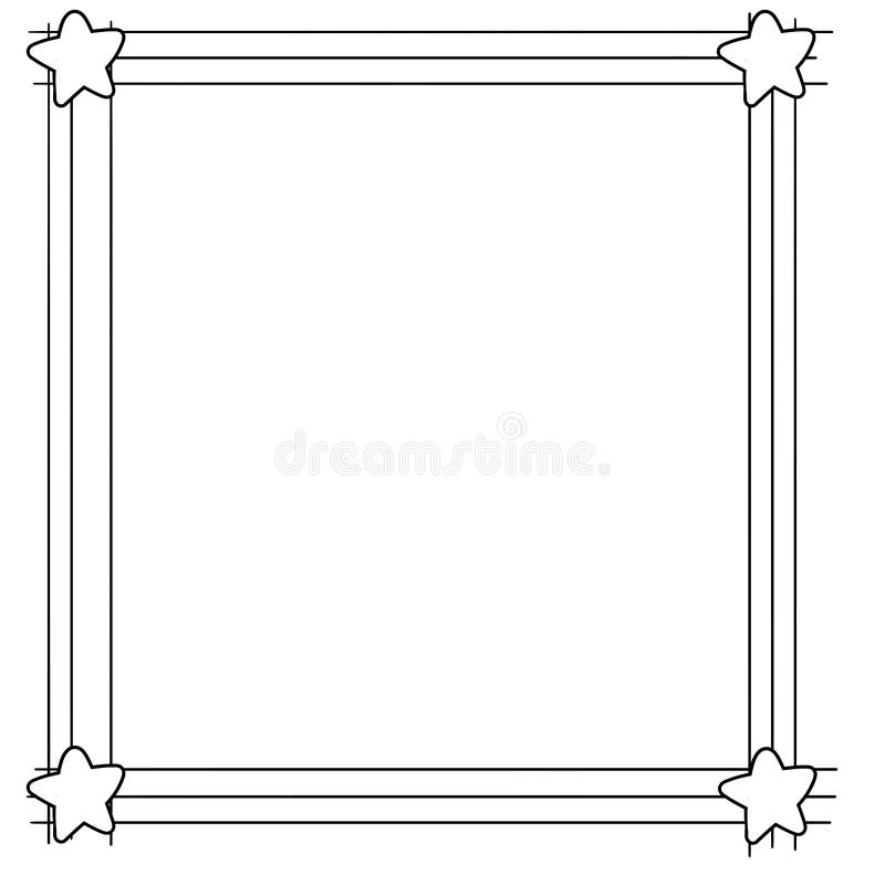 Decorative Frame Border with Stars in Chord Stock Illustration ...
