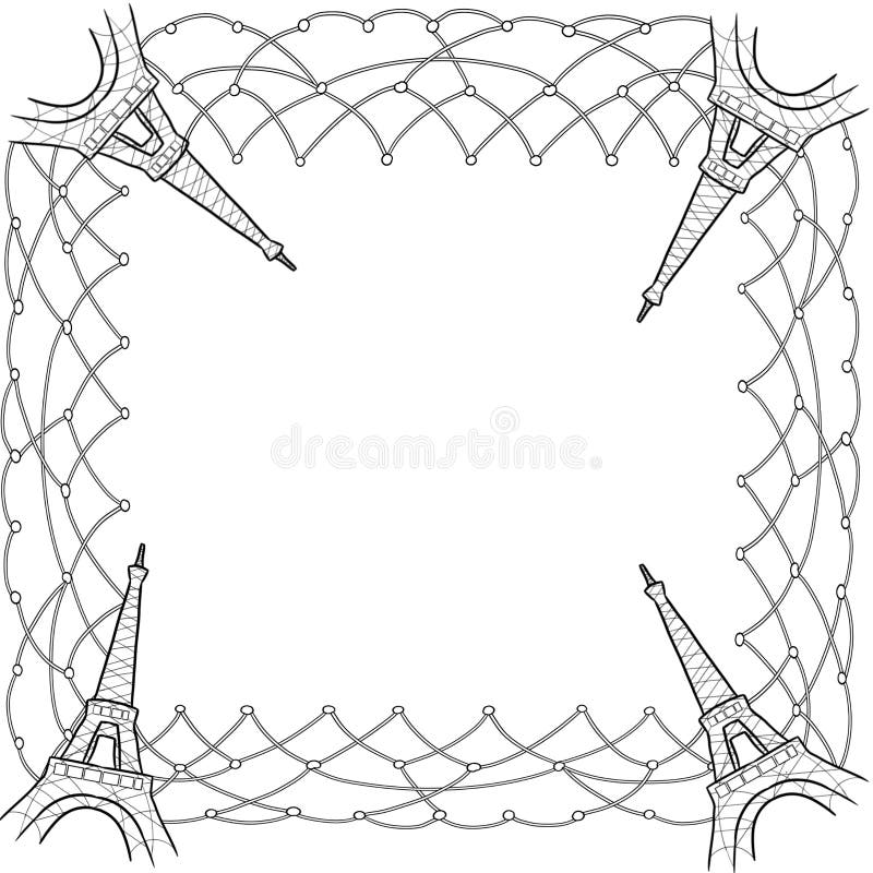 Eiffel tower border stock illustration. Illustration of black - 45600427