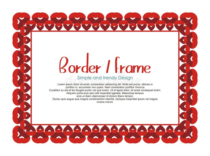 Decorative Frame or Border Vector Design with Red Color Stock Vector ...