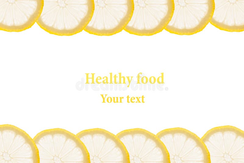 Decorative Frame from Circles of Lemon Slices on a White Background ...