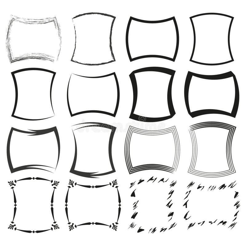 Decorative Frame Collection. Set of Outline Shapes. Vector Decorative ...