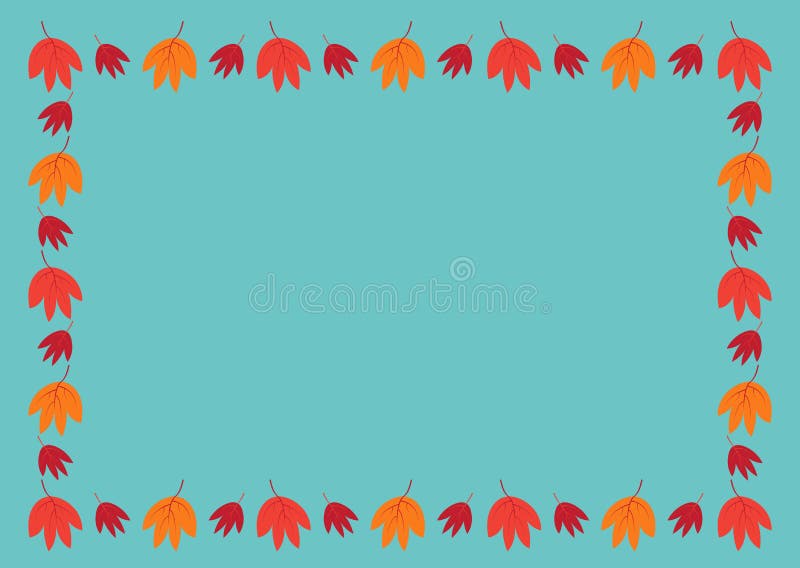 Decorative Frame of Colorful Autumn Leaves. Rectangular Composition A4 ...