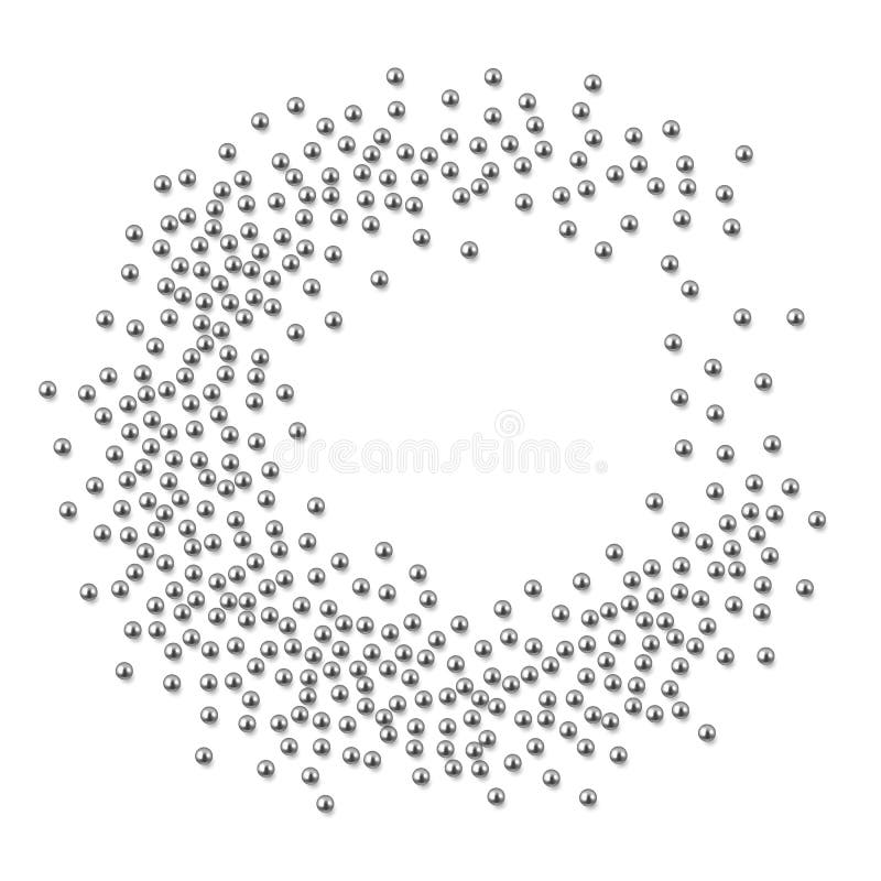 Decorative Frame Composition with Shiny Realistic Silver Beads, Jewelry ...