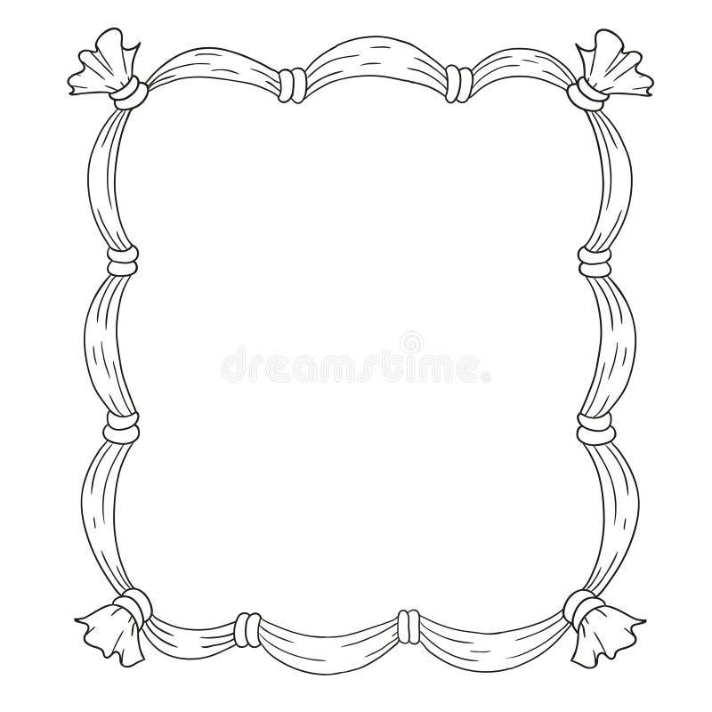 Decorative Frame. Contour Frame with Ribbons Stock Illustration ...