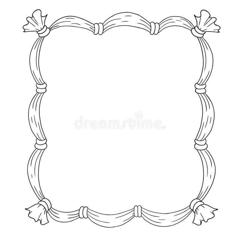 Decorative Frame. Contour Frame with Ribbons Stock Illustration ...