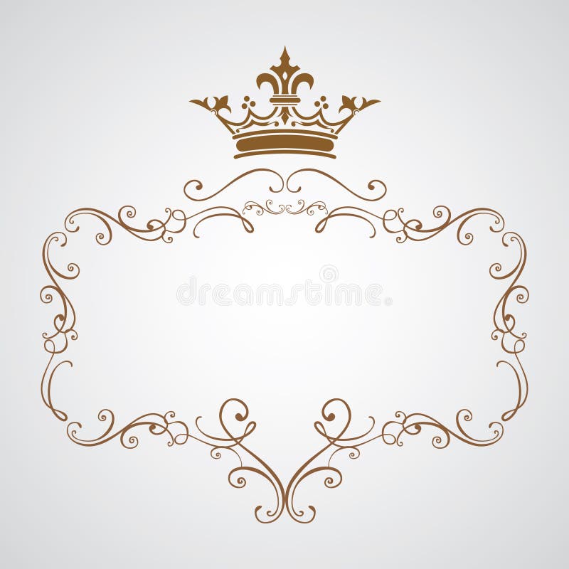 Decorative Frame with Crown. Vector Illustration Decorative Design ...