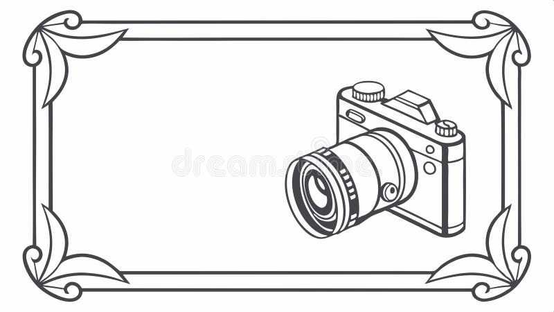 Decorative Frame Design Featuring a Stylized Camera Outline Vector ...