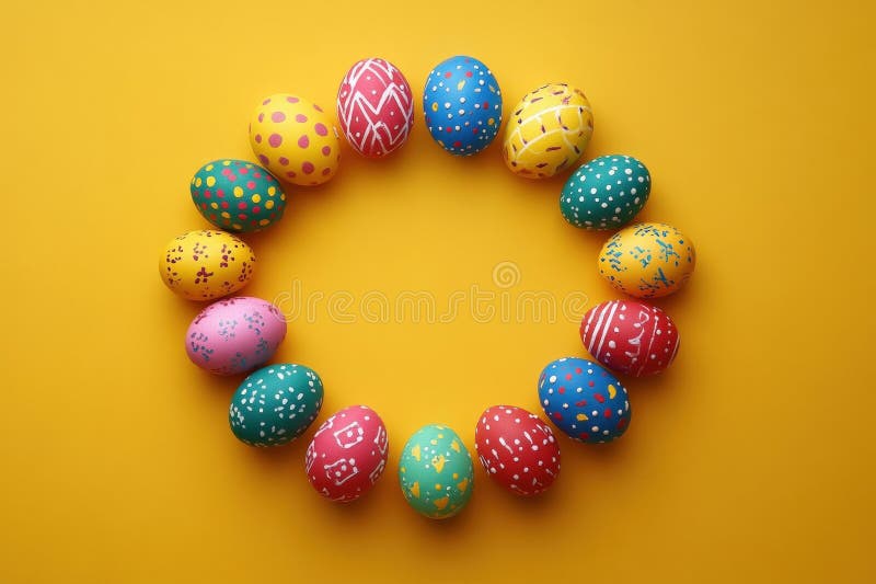 A Decorative Frame with Easter Symbols, Colorful and Festive, Design ...