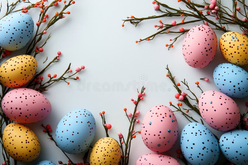 A Decorative Frame with Easter Symbols, Colorful and Festive, Design ...