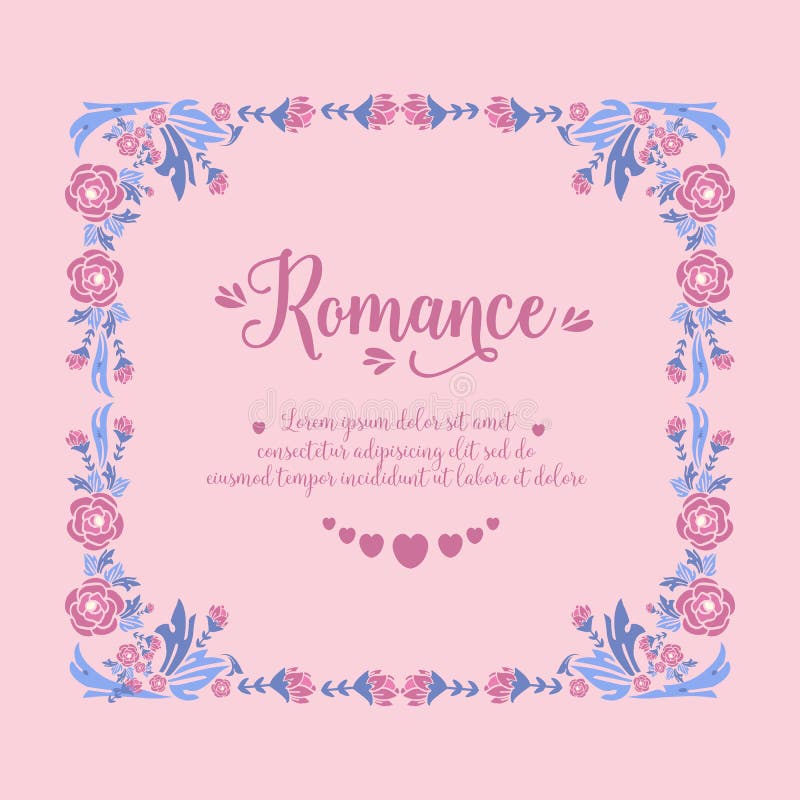 Decorative Frame with Elegant Leaves and Flower for Romance Greeting ...