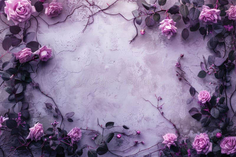 A Decorative Frame Featuring Pink Roses on a Wall Stock Photo - Image ...