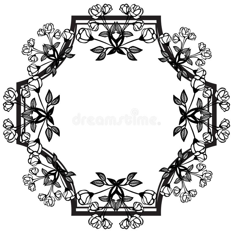 Decorative Frame, Flower Isolated on a White, Design Card. Vector Stock ...