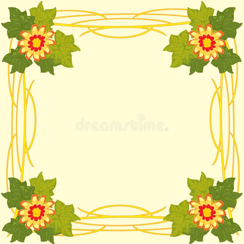 Decorative Frame with Flower Stock Vector - Illustration of vector ...