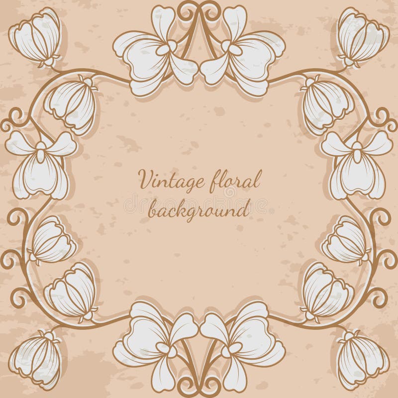 Decorative Frame with Flower Vintage Style Stock Vector - Illustration ...