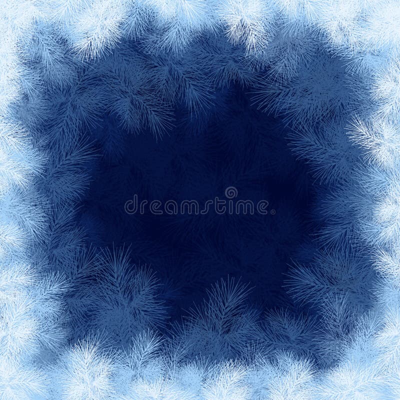 Decorative Frame from the Frozen Fir-tree Branches Stock Illustration ...