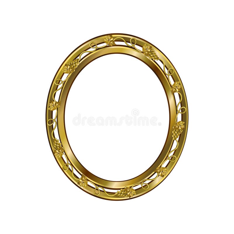 Oval Golden Vector Frame On Gold Pattern Stock Vector - Illustration of ...