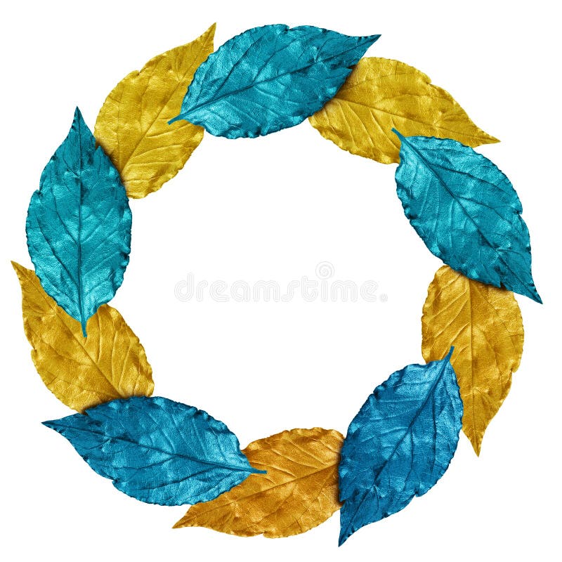 Decorative Frame with Golden Leaves Stock Photo - Image of natural ...