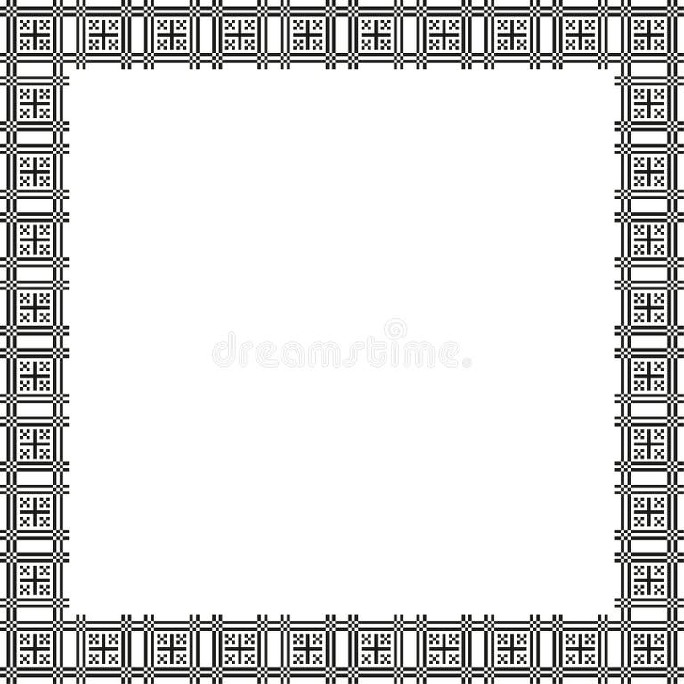 Decorative Frame Icon. Ancient Vector Border. Square Patterned Outline ...