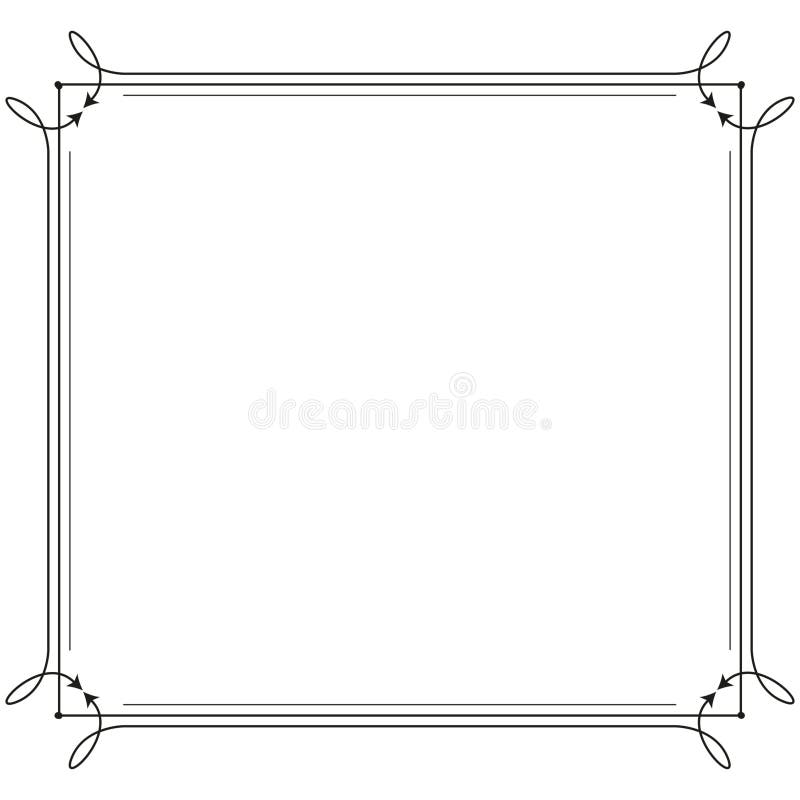 Decorative Frame Icon. Simple Black Outline. Elegant Corner Design ...