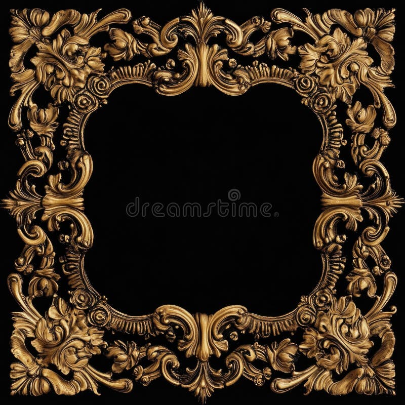 A Decorative Frame with Intricate Details and a Sleek Black Backdrop ...