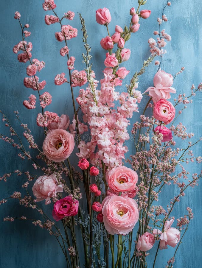 Decorative Frame Made Vibrant Spring Flowers Photographs Stock Photos ...