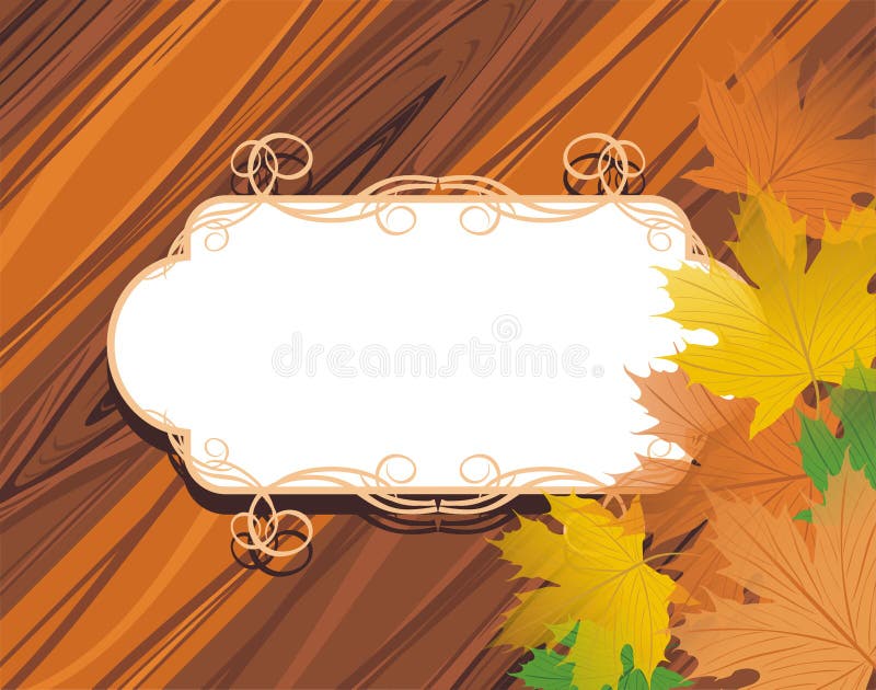 Decorative Frame with Maple Leaves Stock Illustration - Illustration of ...