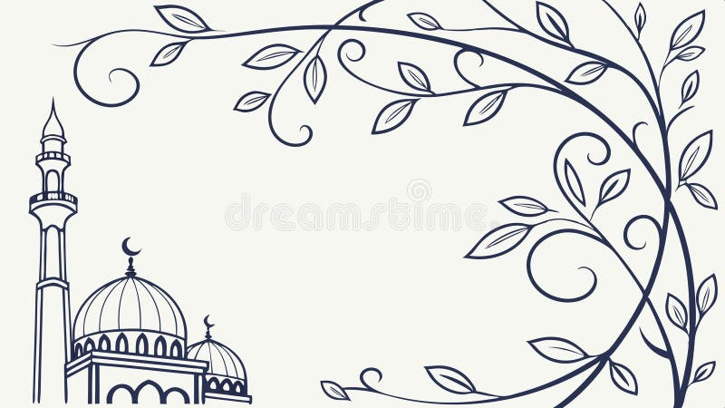 Decorative Frame with Mosque Abstract Architecture Vector Design ...