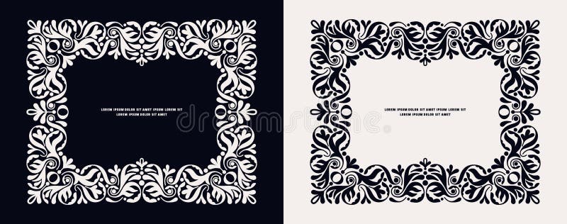 Decorative Frame with Ornament in Floral Style Stock Vector ...