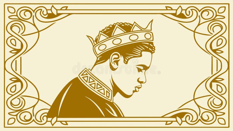 Decorative Frame with Regal Figure Illustration Vector Design ...