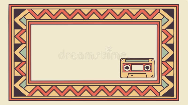 Decorative Frame with Retro Cassette Tape Audio Graphic Vector Design ...