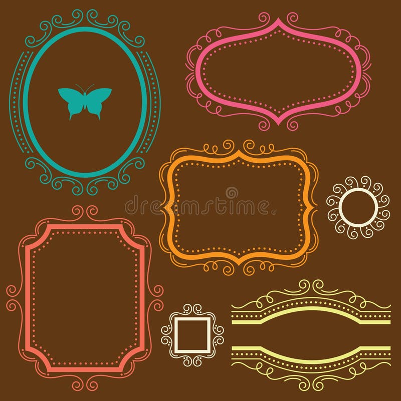 Frame Set stock vector. Illustration of label, sign, leaf - 14901846