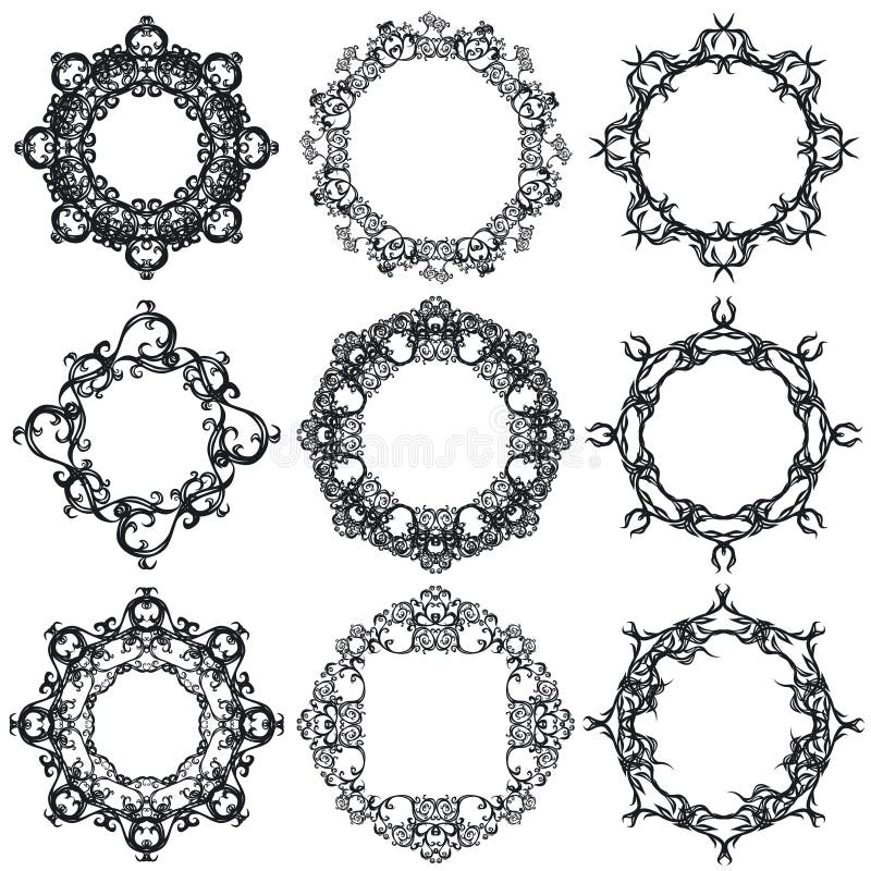 Decorative Frame Set IV B&w Stock Vector - Illustration of angle ...